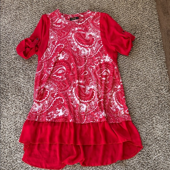 Reborn | Dresses | Reborn Red Paisley Dress | Poshmark